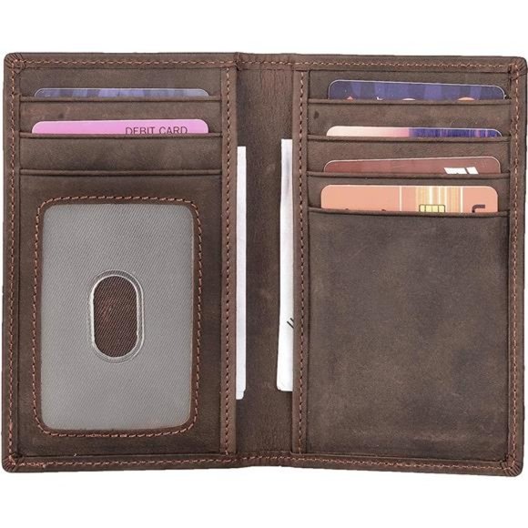 Bags | Slim Thin Idcredit Card Holder Rfid Genuine Leather Bifold Front ...